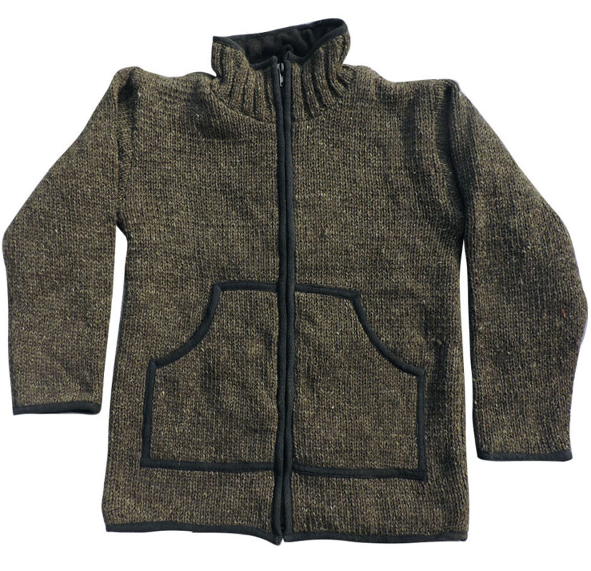 Nepalese Hippie Woolen Cardigan, Hippie Warm & Hoodless