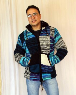 Patchwork Hippie Himalayan Yak Wool Jacket - Clothing in Nepal