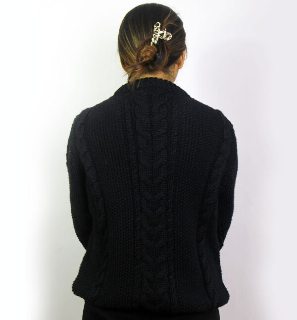 Plain Black Himalayan Knitted Wool Sweater - Clothing in Nepal